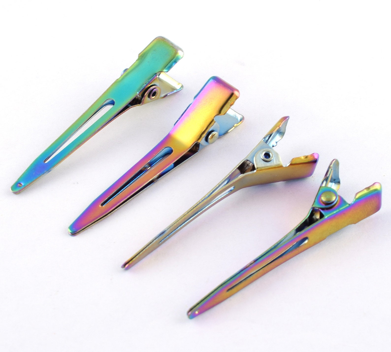 Rainbow Alligator Clips45mm Hair Pinch Clips Surface Blank - Etsy
