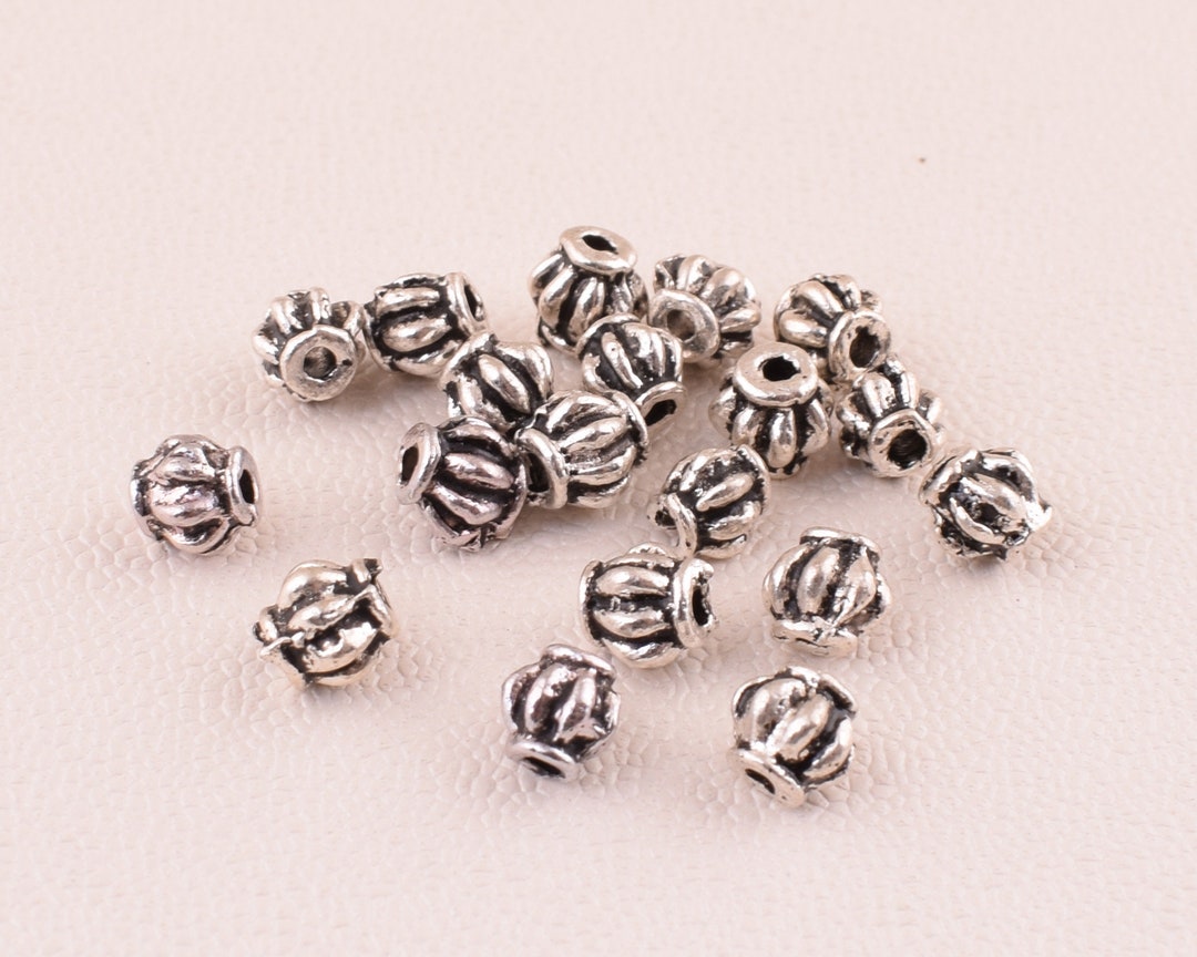 Silver Lantern Spacer Beads,antique Silver Spacer Bead,small Drum Bali ...