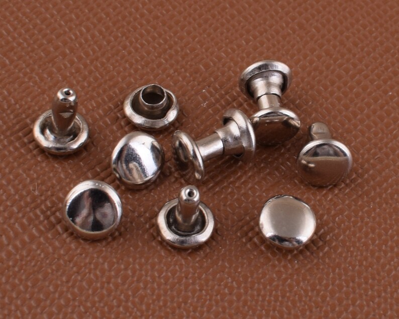 Remaches redondos de doble tapa, 5 * 6 mm Bronce / plata / oro rosa ...