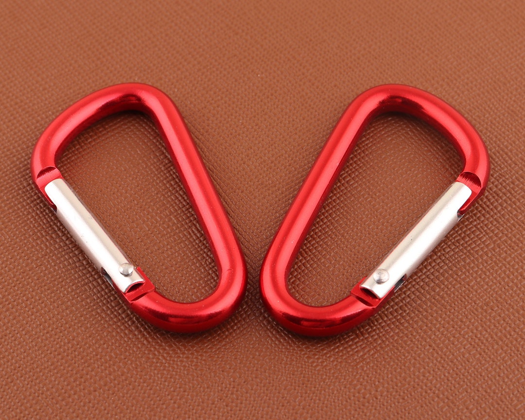 Red Key Rings Keychains Aluminum Carabiner Hook Clasps, Keychain Camp ...