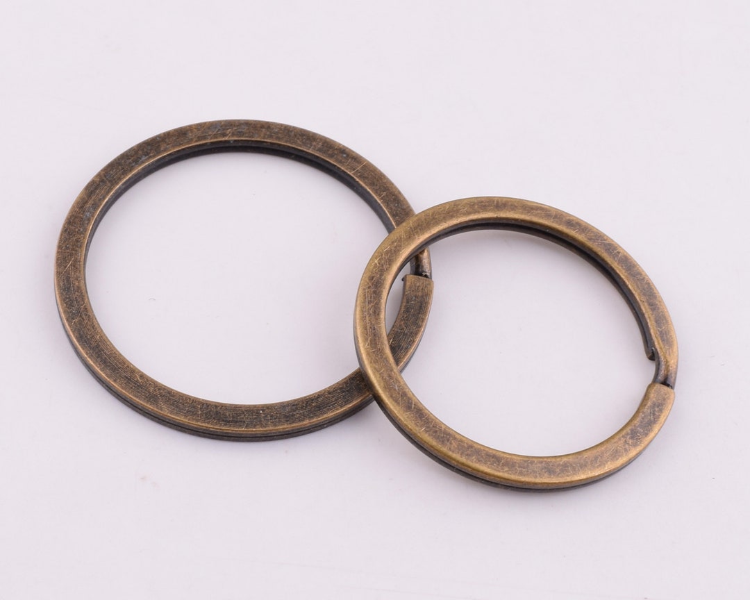 Round Flat Key Rings,20 Pcs Antique Bronze Iron Keychain Rings,30mm ...