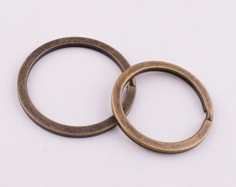 Antique Bronze Metal Key Rings Split Rings Circle Key - Etsy