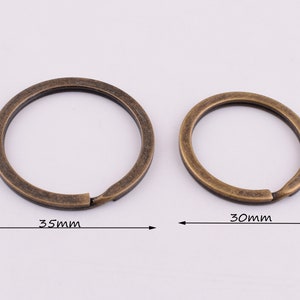 Round Flat Key Rings,20 Pcs Antique Bronze Iron Keychain Rings,30mm ...
