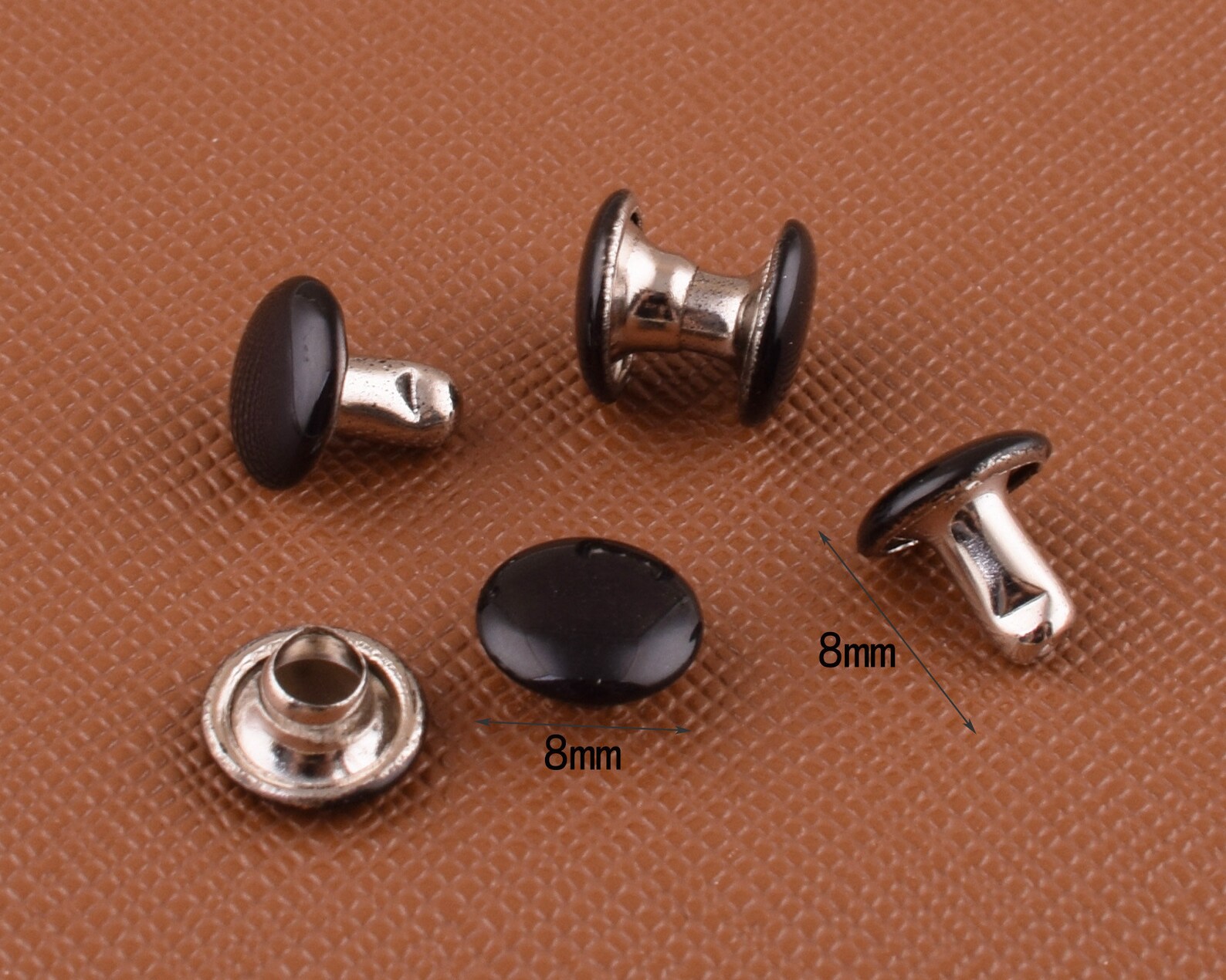 100sets remaches negros Stud Metal Remaches rápidos remaches | Etsy