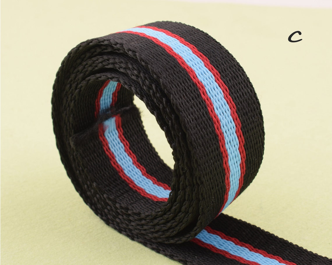 Stripes Ribbon Strap Webbing Cotton Stripes Webbing Bag Strap Making ...