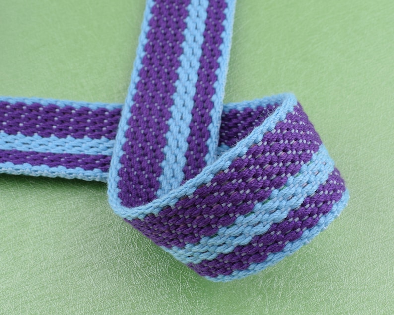 Cotton Webbing1 Inch 25mm Blue Purple Stripes Woven Tape - Etsy