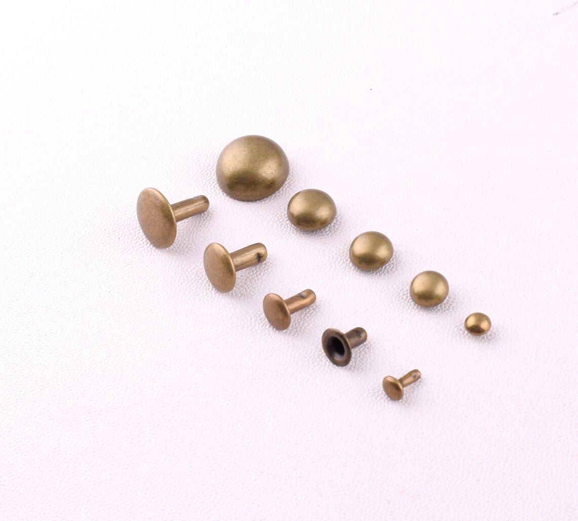 Bronze Mushroom Dome Rivets Metal Double Cap Rivets Round - Etsy