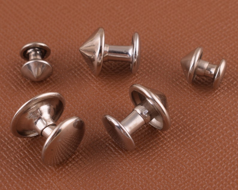 Cone Silver Rivets Double Cap Rivets Leather Rapidrivet for - Etsy