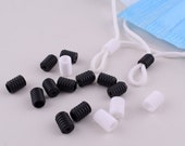 Face Mask Rope Silicone Clipwhite/black Elastic Cord Stopper - Etsy