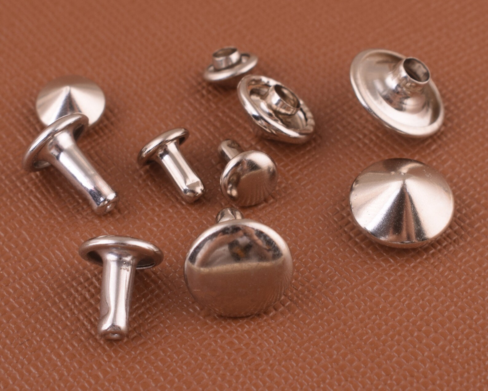 Cone Silver Rivets Double Cap Rivets Leather Rapidrivet for | Etsy