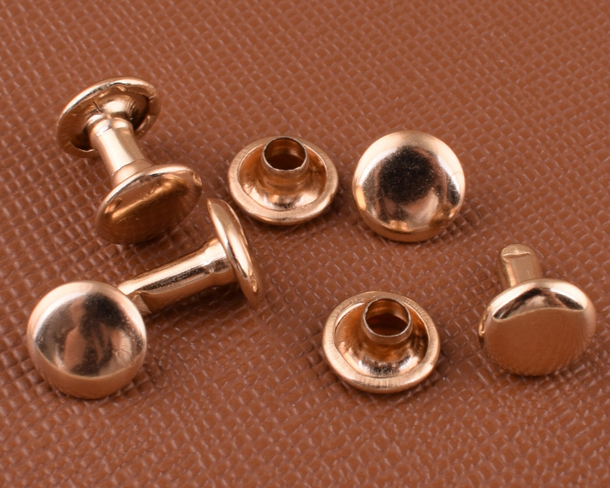 100 Sets Light Gold Rivets Studs Metal Rivets 8mm9mm Round - Etsy