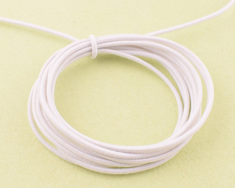1.5mm White Elastic cordRound Elastic Draw cord ropeJewelry | Etsy