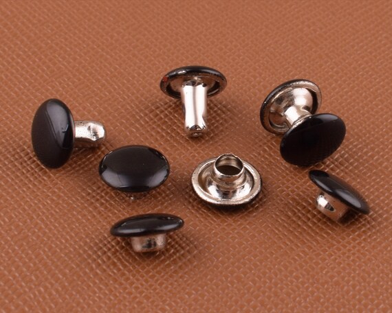 100sets Black Rivets Stud Metal Rapid Rivets Round | Etsy