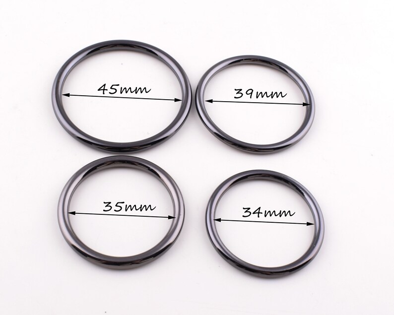 Black O-ringsmetal Round Rings Buckles34-45mm Non Welded | Etsy