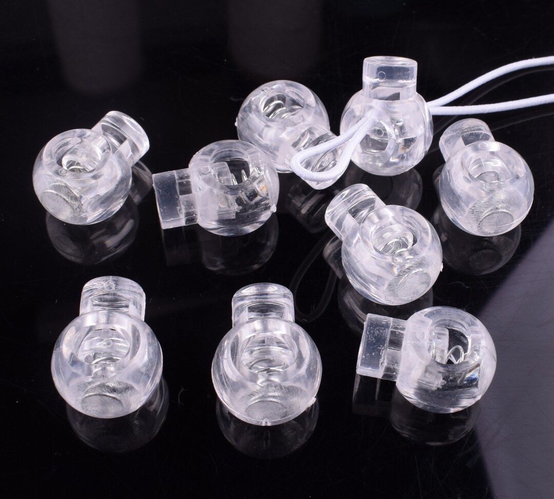 Cord Lock,plastic Cord Stopper,18*23mm Clear Round Rope End Toggle Clip ...