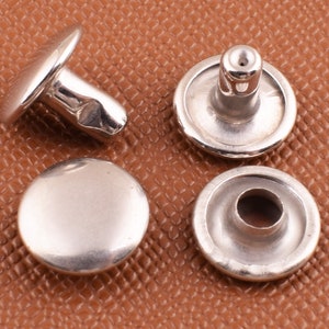 Silver Rivets,9*8mm Silver Double Cap Round Rivets,100 Sets Metal Rivet ...