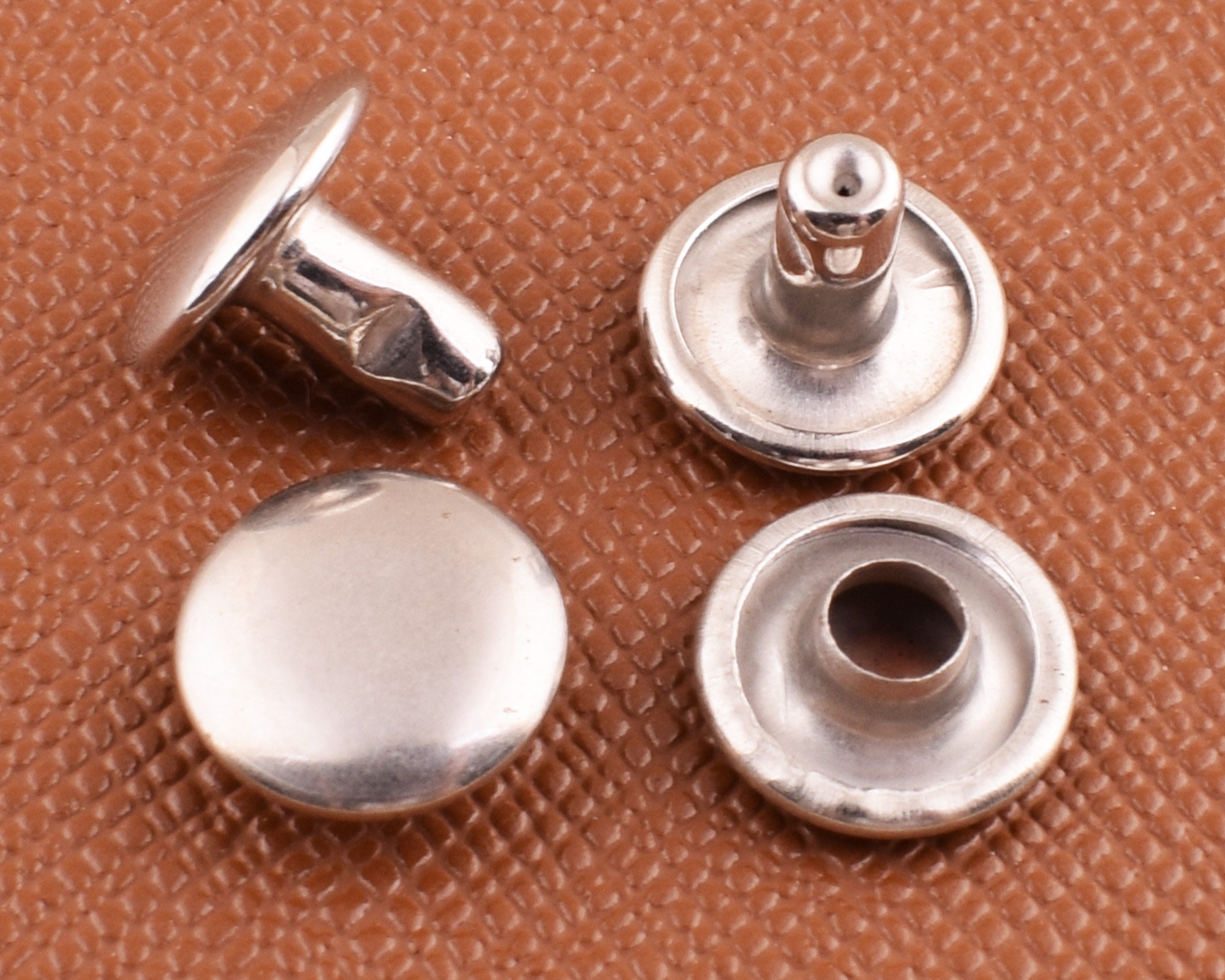 Silver Rivets98mm Silver Double Cap Round Rivets100 Sets - Etsy