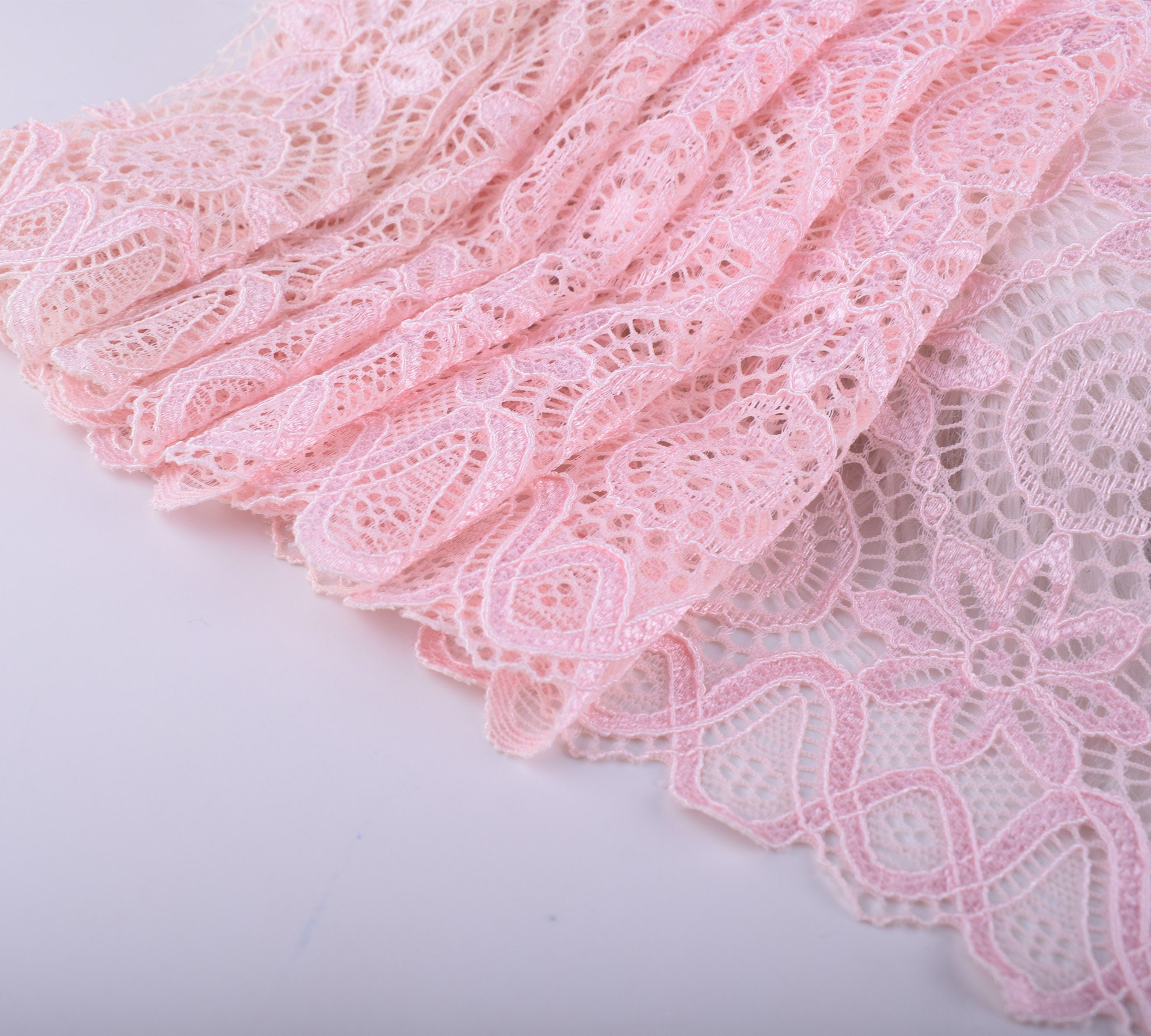 Lace Trim Ribbon8'' width Pink Elastic Smooth soft | Etsy