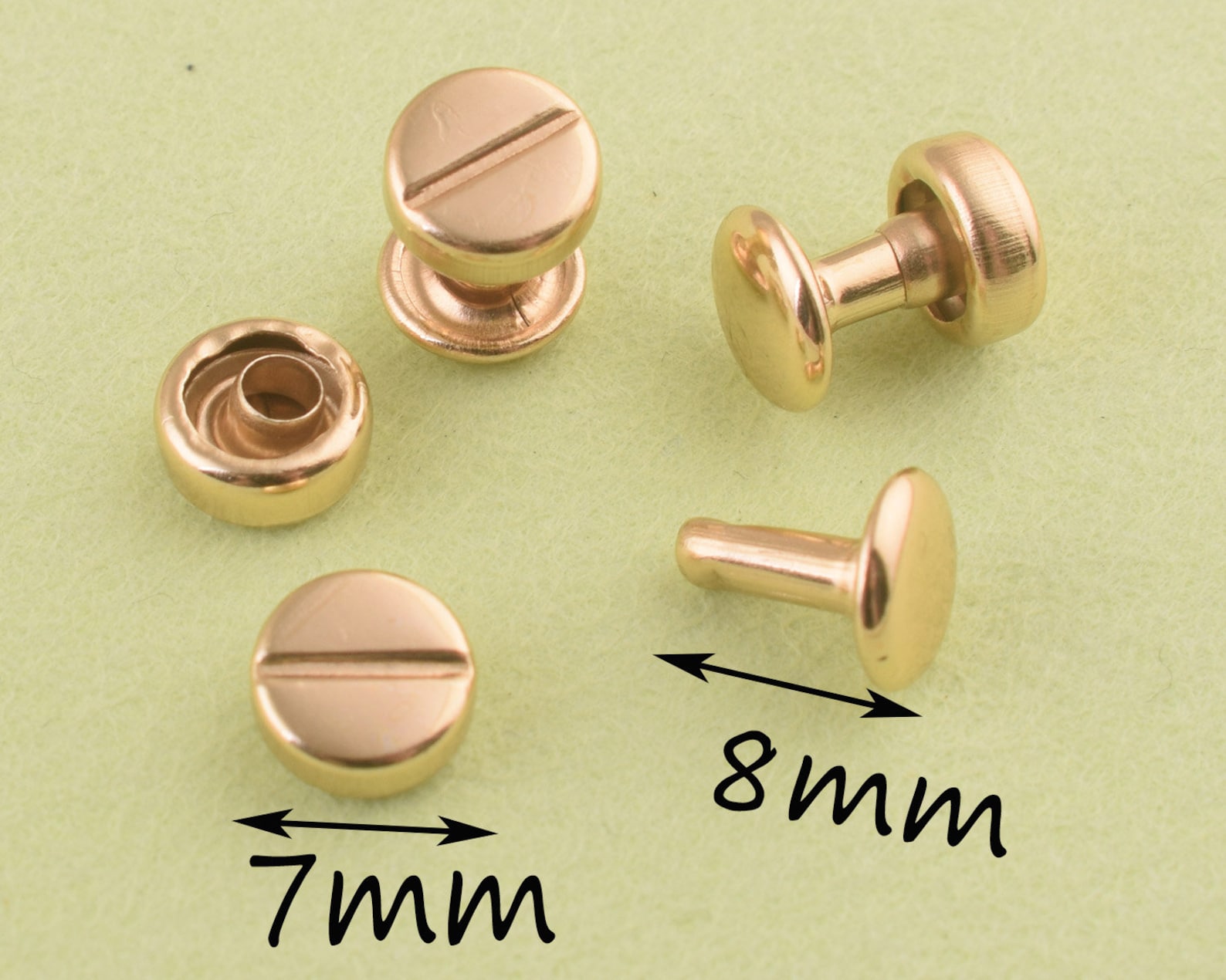 Double Cap Rivets Gold Rivet Round Rivet Metal Rivets for | Etsy
