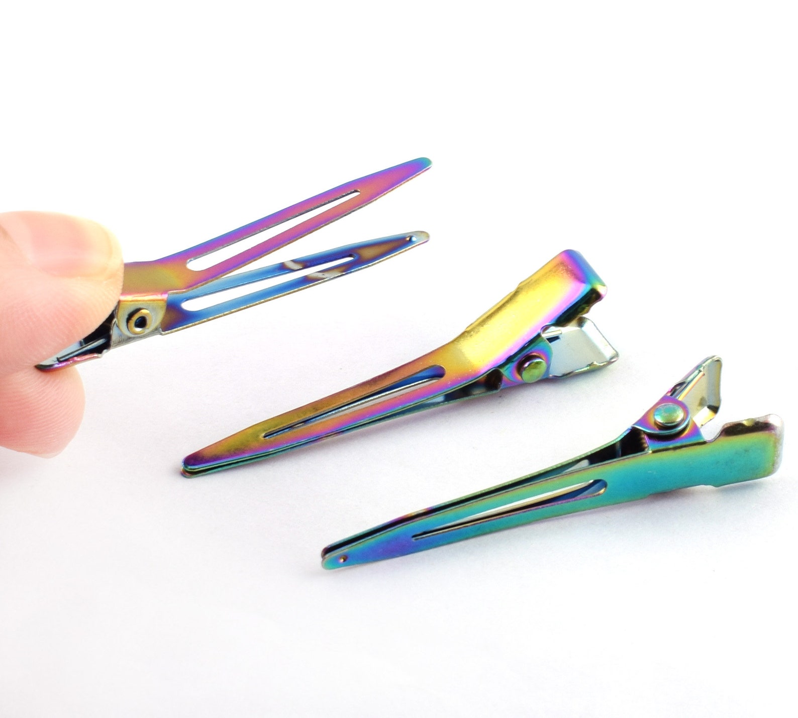 Rainbow Alligator Clips45mm Hair Pinch Clips Surface Blank - Etsy