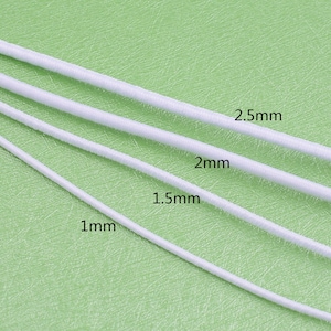 50 Yards White Elastic Cord,1mm 1.5MM 2MM 2.5MM Round Elastic Draw Cord ...