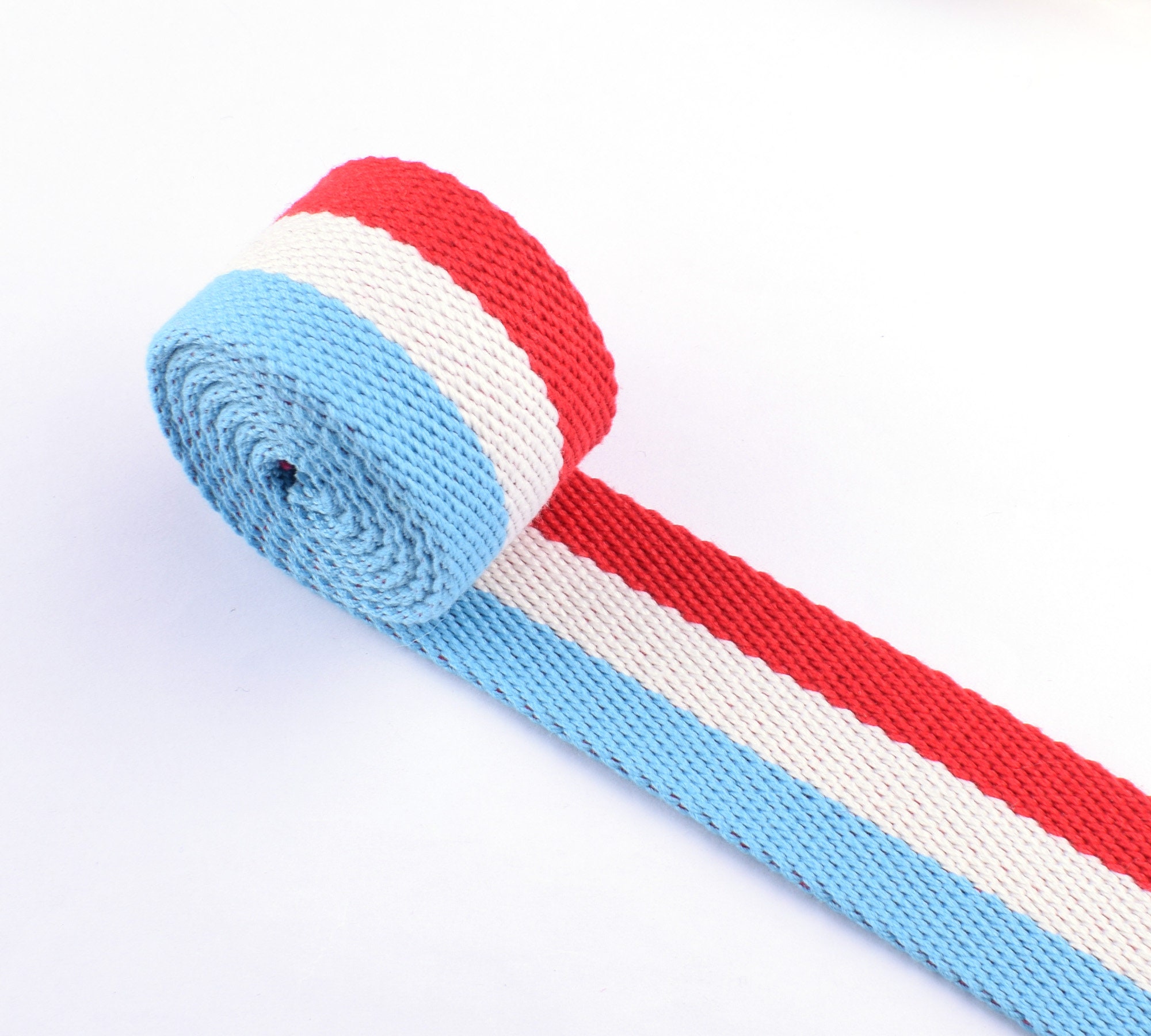 Colorful Cotton Webbing 1 5 Wide Striped Webbing Etsy
