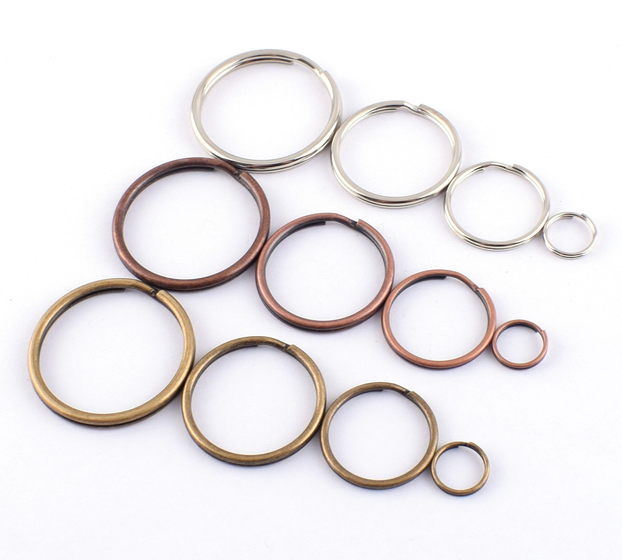 Metal Split Ring Round Key Rings Keychain Rings Clasp,silver Double ...