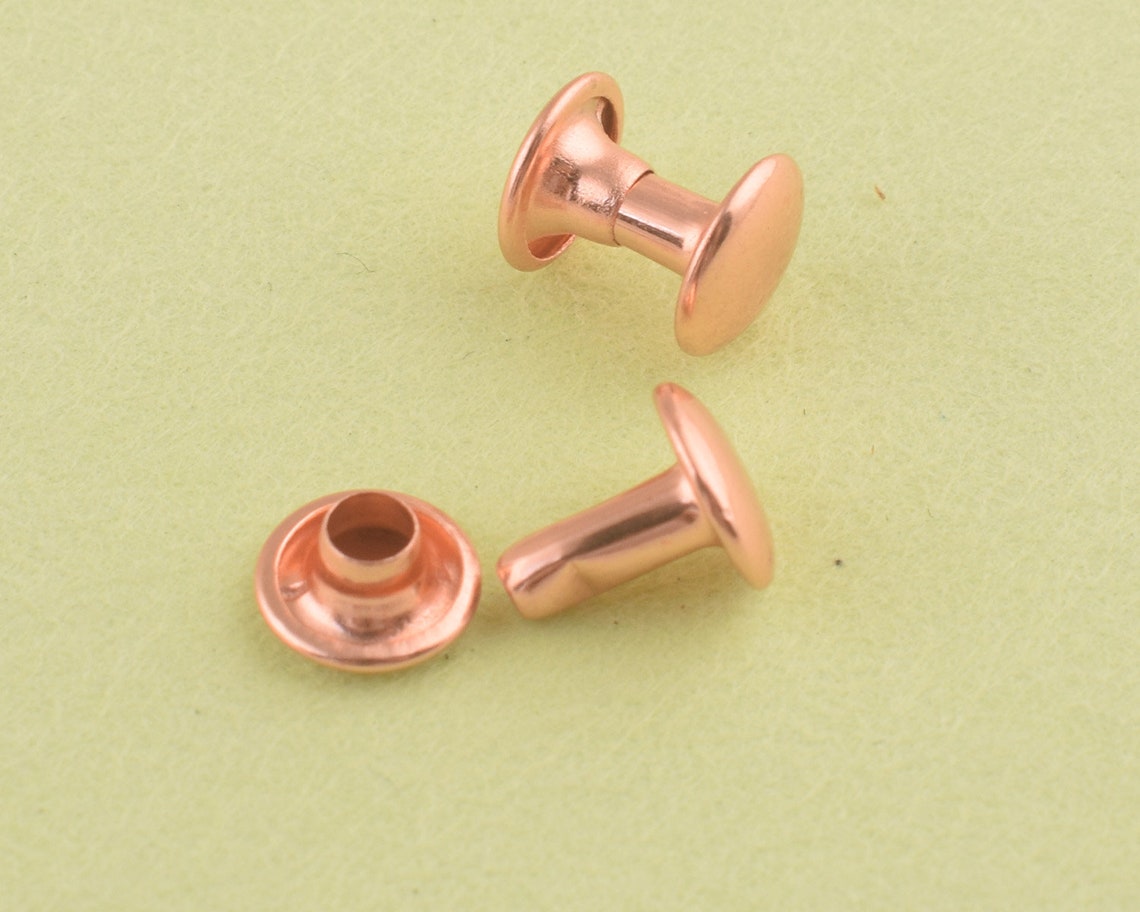 Rose Gold Rivets Double Cap Rivets Metal Round Rivet 5 Sizes - Etsy