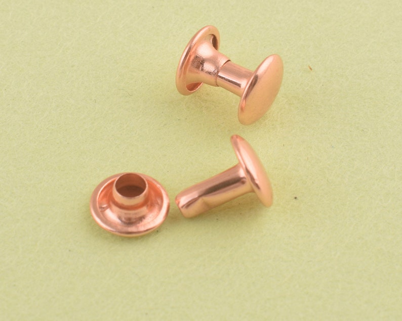 Rose Gold Rivets Double Cap Rivets Metal Round Rivet 5 Sizes - Etsy
