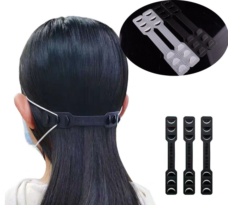 10 Pcs Face Mask Ear Savers,black/white Adjustable Multiple Hooks, Mask ...