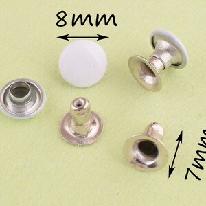 White Rivets Studs,single Cap Rivets Metal Rivets ,7mm*8mm Decorative ...