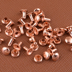 Round Rivet,200 Sets Mini Rose Gold Rivets Studs Metal Rapid Rivets, 4 ...