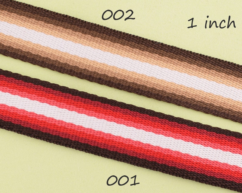 1 inch 25mm Stripe webbing bag strap Cotton RibbonSoft Woven | Etsy