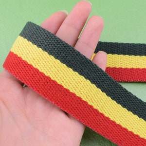 38mm Stripes Webbing,1.5'' Flag Woven Tape Ribbon,red Yellow and Green ...