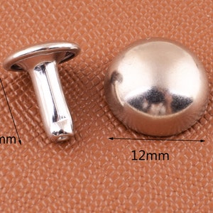 Rivet,50 Sets Silver Round Rivet Studs Metal Rivets,12*11mm Double Cap ...