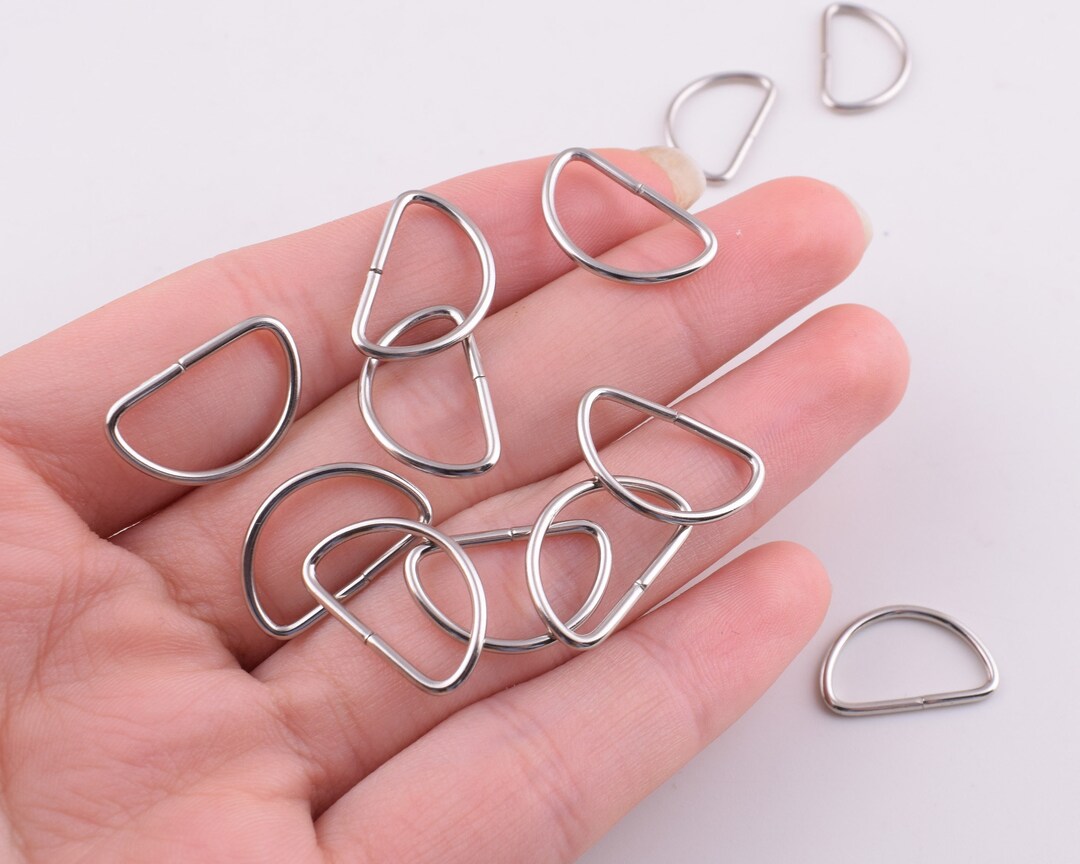 Silver D-rings,100 Pcs 15mm Mini D Rings,metal Iron Strap Ring Buckles ...