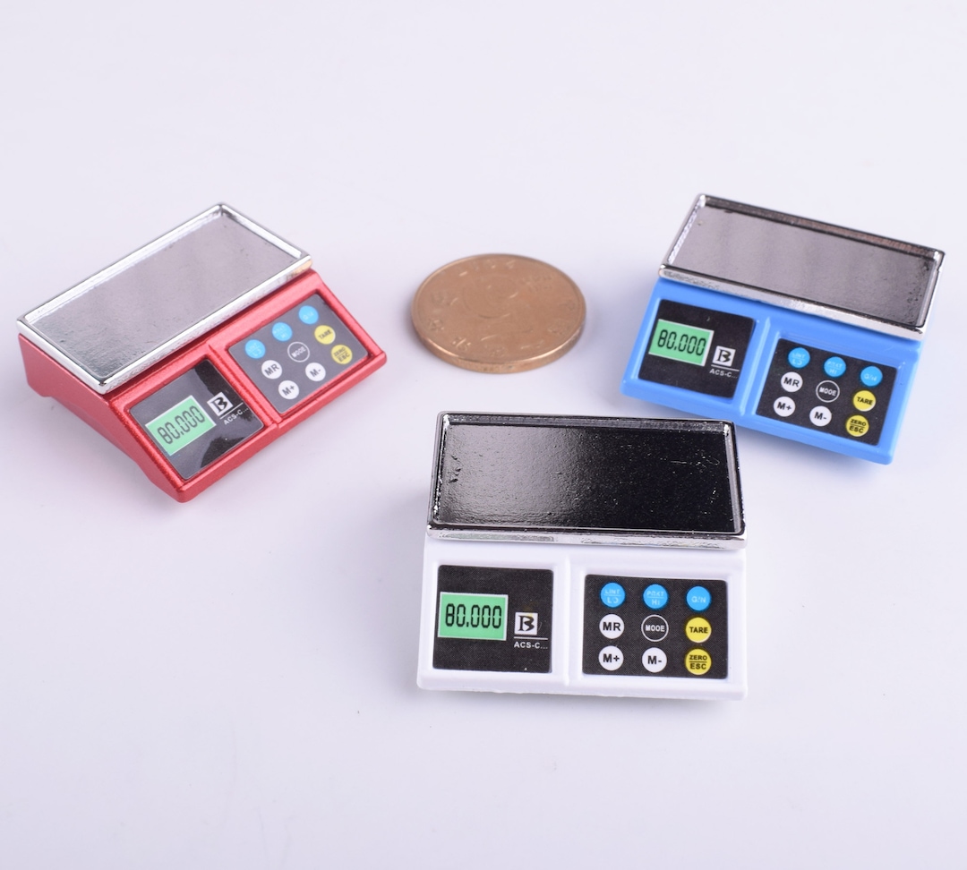 Miniature Electronic Scale,blue/red/white Scales Weight Dollhouse ...
