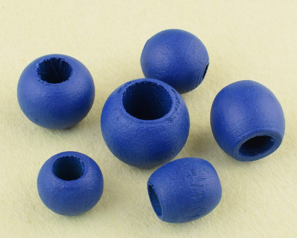 Blue Wooden Beadsmix Shape Blue Natural Wood Beadsdiy Craft - Etsy