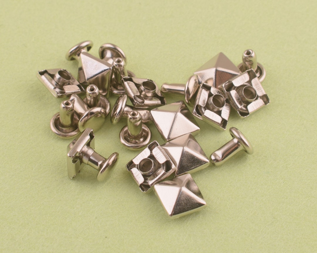 Silver Square Rivet Double Cap Rivets Purse Hardware Rivets for Leather ...