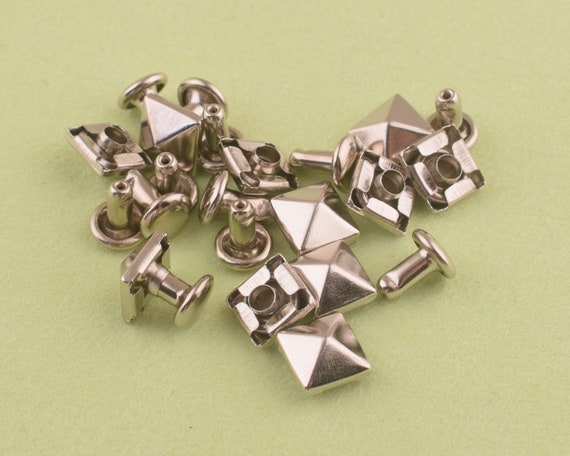 Silver square Rivet Double Cap Rivets purse hardware rivets | Etsy