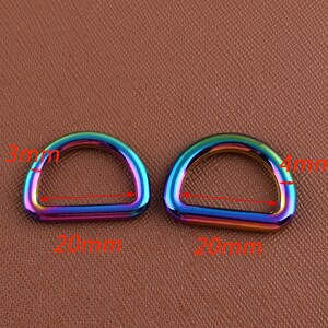 4 Size Rainbow D Rings,metal D Loops D Buckles,strap Purse Ring,pet ...