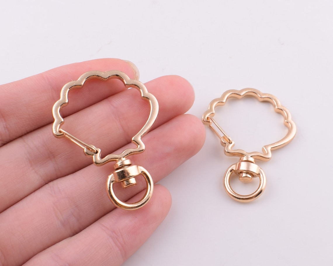 Gold swivel hook8mm Cute dolphin/cat/flower/shell/cloud shape | Etsy