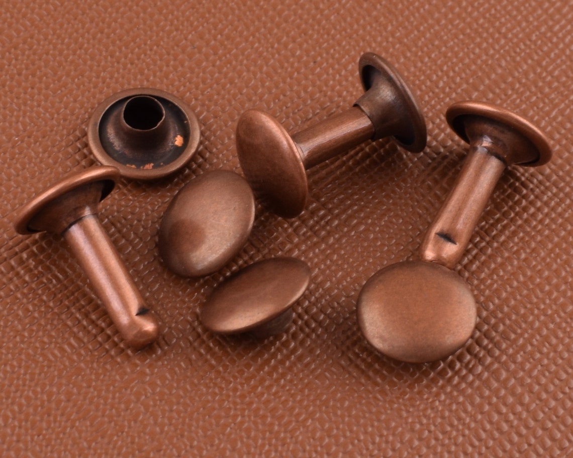 Antique copper Rivet Studs914 mm Double Cap Round Rivets | Etsy