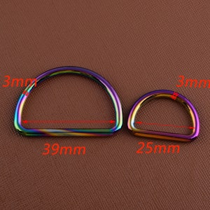 4 Size Rainbow D Rings,metal D Loops D Buckles,strap Purse Ring,pet ...