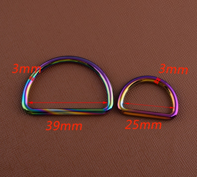 4 Size Rainbow D Rings,metal D Loops D Buckles,strap Purse Ring,pet ...