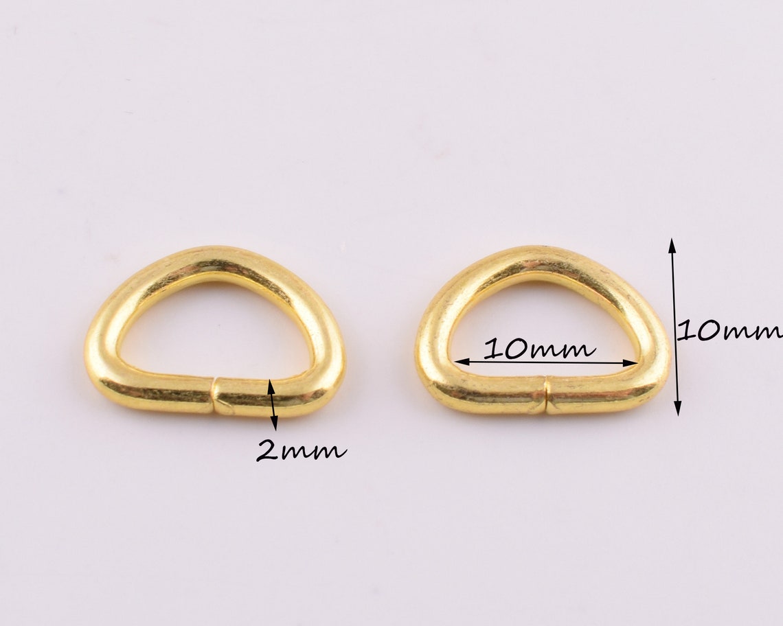 Metal D-rings 10mm Mini D Rings Gold Small D Loop D Circles - Etsy UK
