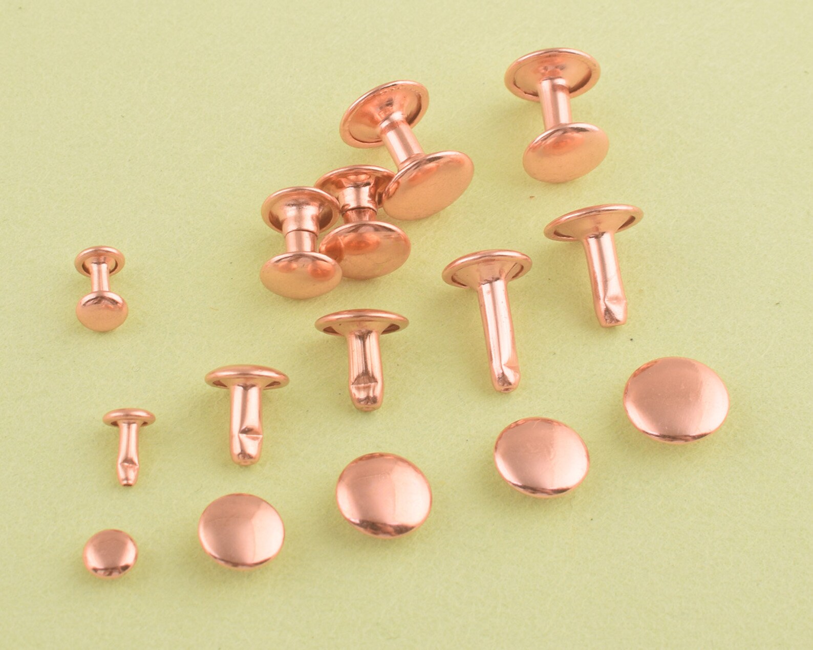 Rose Gold Rivets Double Cap Rivets Metal Round Rivet 5 Sizes - Etsy