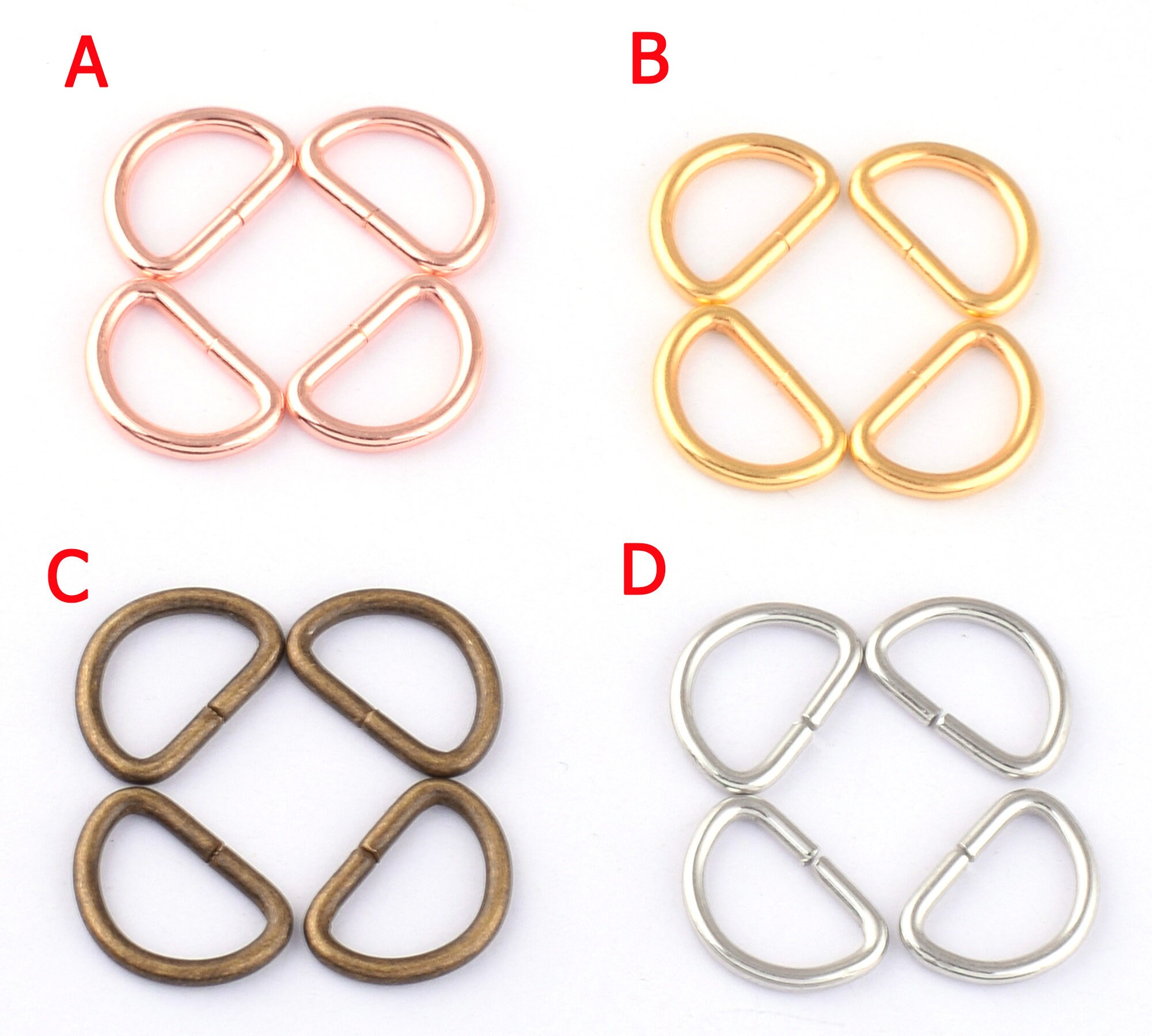 Metal D-rings Mini D Shape Rings Small Welded D Buckles Loop | Etsy