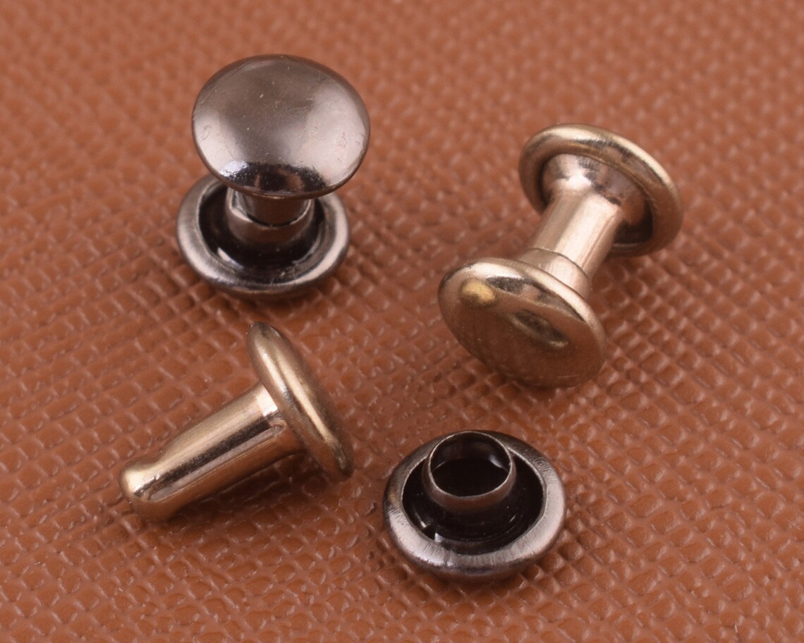 Light Gold/black Metal Rivets Double Cap Rivetsrivets Studs - Etsy
