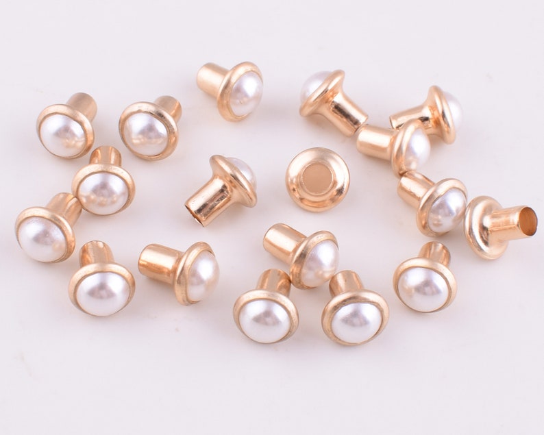 Pearl Rivet Stud5.5mm Single Cap Small Metal Brass Rapid | Etsy